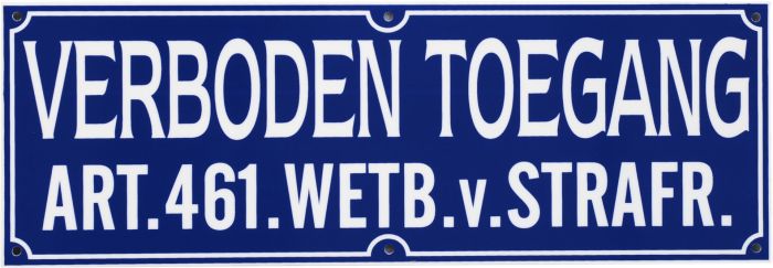 GA111 Verboden toegang kunststof 35x12cm